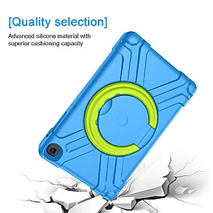 Stand Tablet Cover Kids Tablet Cover Compatible with Samsung Galaxy Tab A 10.1 T510/ T515 2019,with Folding Handle Stand, Rotating Kickstand,Heavy Duty Rugged Shockproof Protective Case Cover ( Color