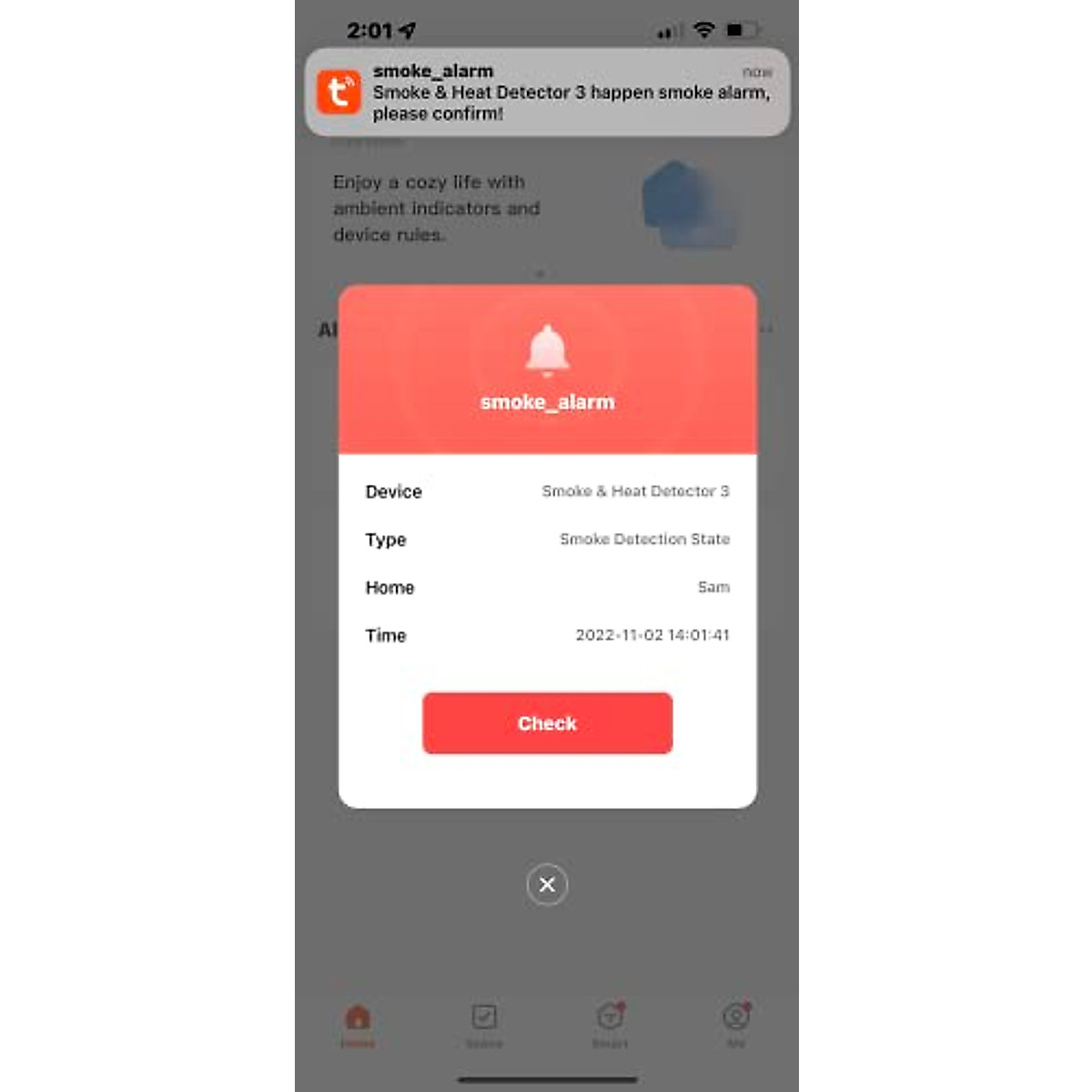Smoke and Heat Detector, Two in one in use with TUYA Smart App