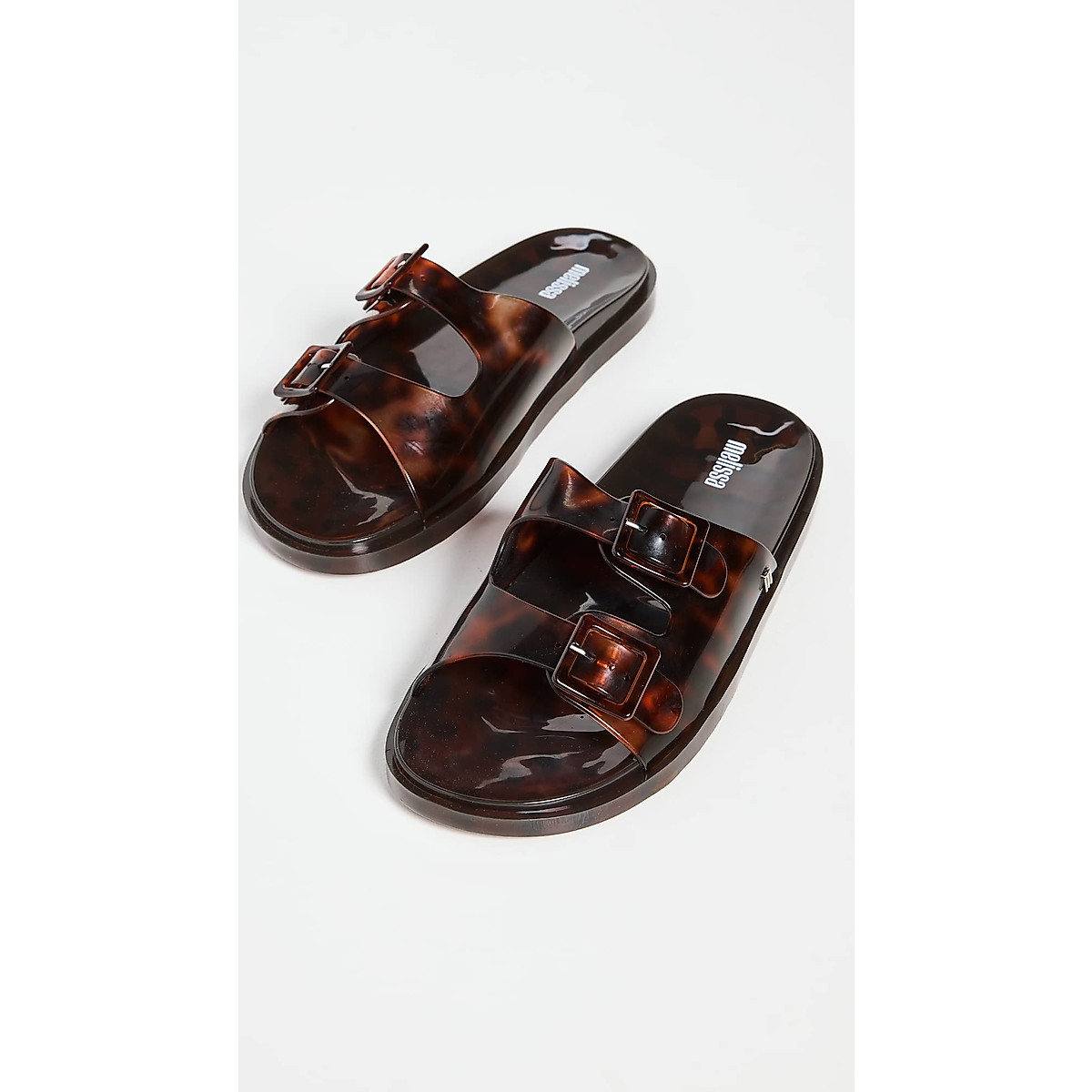 Melissa Women's Wide Sandals, Brown/Tortoise, 7 Medium US