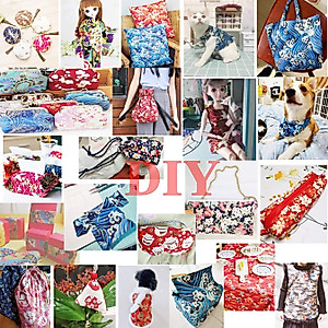 aufodara Crafts Quilting Fabric Cotton Squares Patchwork Bundle, 5PCS 50 x 50 cm Beautiful Bronzing Floral Gold Patterns Japanese Style Fabrics for Sewing Quilt DIY Artcraft Handwork (Purple)