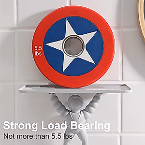 Bestshaoying ABS Shelf,Perforated Bathroom Shelf, Wall Shelf in Bathroom/Living Room Kitchen/Bedroom, Astronaut Shelf