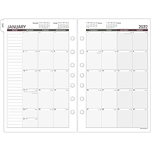 2022 Weekly Planner Refill by AT-A-GLANCE, 12028 DAY-TIMER, 5-1/2" x 8-1/2", Size 4 (061-285Y)
