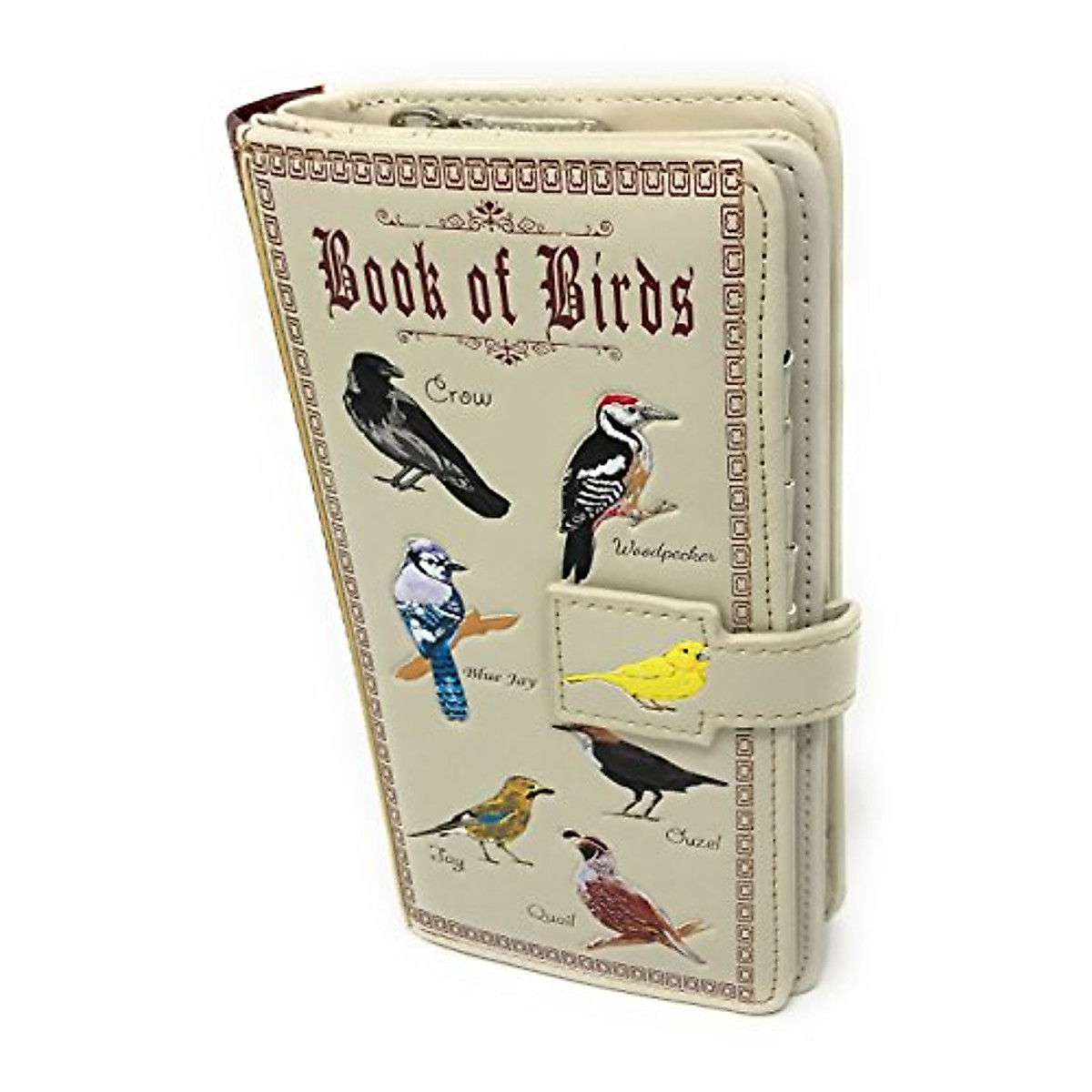 Shag Wear Bird Wallet for Women 7" (Book of Birds Beige)