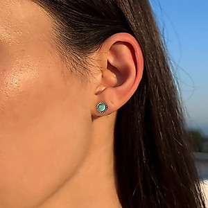 Yokawe Boho Stud Set Earrings Silver Crystal Gem Earring Ear Stud Multiple Ear Jewelry for Women and Girls Gift (6 Pairs)