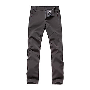 JOMLUN Women's Outdoor Hiking Pants Fleece Slim Soft Shell Snow Ski Pants Waterproof Windproof Winter
