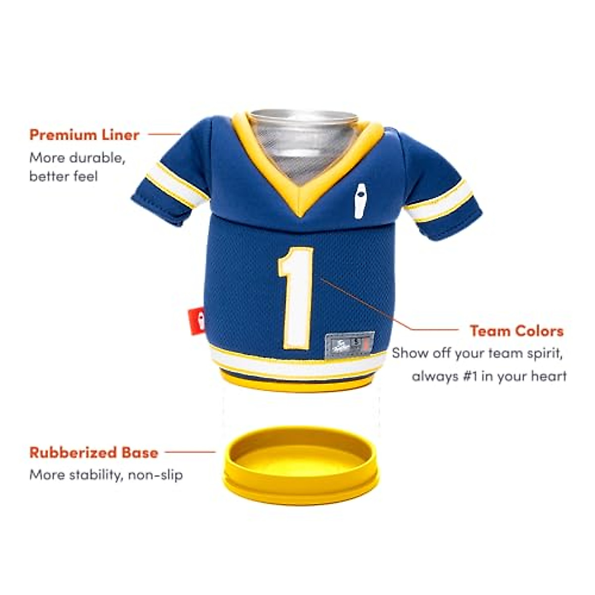 Puffin The Gridiron Beverage Jersey, Insulated Can Cooler, Tangerine/Sandy White