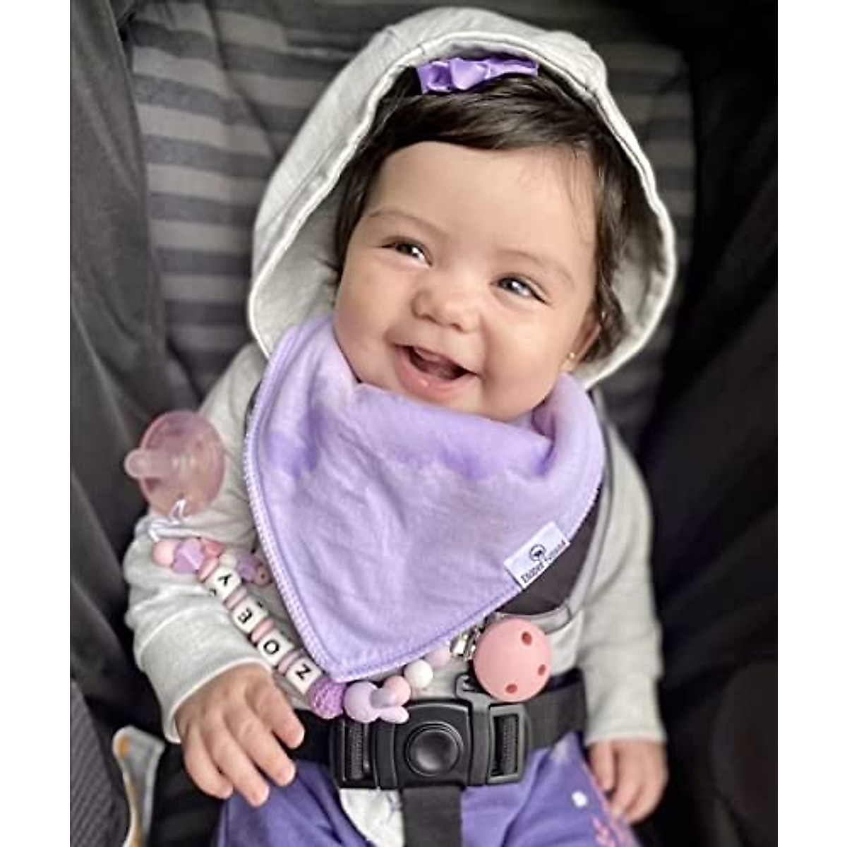 Diaper Squad 100% Organic Cotton Pastel 10-Pack Baby Drool Bandana Bibs Solid Colors for Boys and Girls