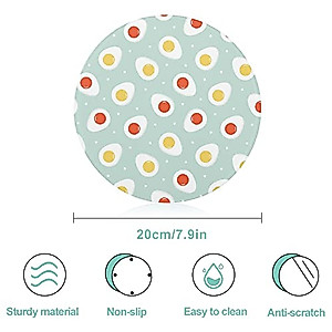 Boiled Eggs Glass Cutting Board Round Kitchen Decorative Chopping Blocks Mats Food Tray for Men Women