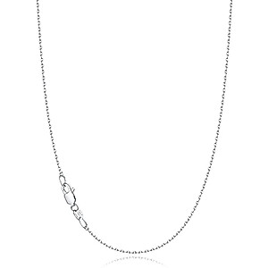 Jewlpire Solid 925 Sterling Silver Chain Necklace for Women Girls, 1.1mm Cable Chain Silver Chain for Women Shiny & Sturdy Women's Chain Necklaces, 18 Inches