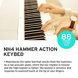 KORG B2 Portable Digital Piano with 88-Key Full Size Weighted Keyboard, Built-in Speakers, Music Stand, Sustain Pedal, and Power Supply (B2WH)