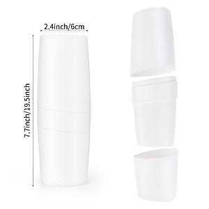 Waenerec 2 Pack Travel Toothbrush Case 3 in 1 Travel Toothbrush Holder Portable Toothbrush Toothpaste Storage Wash Cup Carrier for Travel Orthodontic School Camping Daily Use (White)