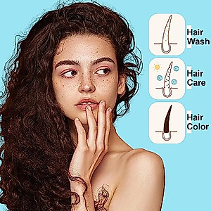 Dark Brown Hair Dye Shampoo for Gray Hair 3 in 1 Natural Coconut Hair Color Shampoo Women Men Semi-permanent Hair Dye in 15 Mins, Upgrade Long Lasting Salon Home Use Herbal Brown Hair Dye 16.9 Fl Oz (Dark brown)