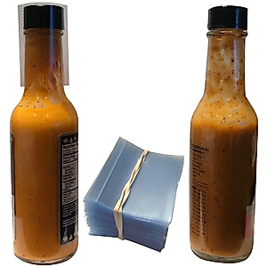 Clear Perforated Shrink Bands for Hot Sauce Bottles and Woozy Bottles [3/4-1" Diameter] (25 Pack)