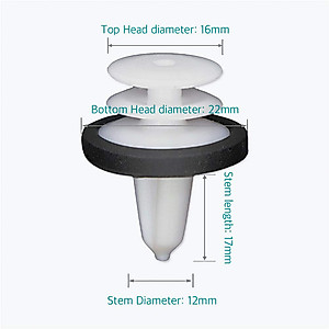 Lantee 50 Pcs Door Trim Panel Retainer Clips with Sealer Fit for Ford W713297-S300