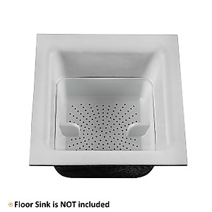 GSW ABS Plastic Floor Sink Drain Strainer Drop-in Basket 8-1/2”W x 8-1/2”L x 2-1/4”H - Perfect for Restaurant, Bar, Buffet (2" H ABS)