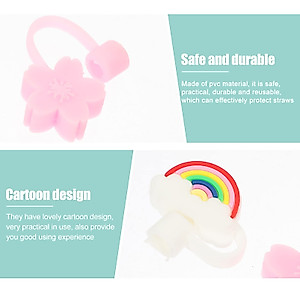 Angoily 8pcs Creative Straw Tips Covers, ReusableStraw Covers Cap, Straw Plugs for 6-8 mm Straws (Random Style)