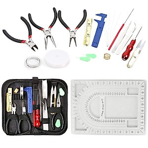 Bead Tray for Jewelry Making and Jewelry Making Supplies Kit Own Bead Tools for Jewelry Making Include Beading Board, Bead Tool Kit, Jewelry Making Tools for Jewelry Repair (23Pieces)