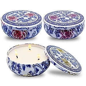 Citronella Candles Outdoor Large 3 Wick Lemongrass Scented Gift Soy Wax Candle for Home Outside Porch Patio, 3 Packs