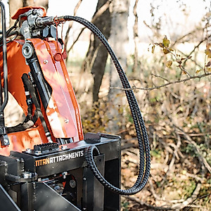 Titan Attachments Post and Tree Puller for Skid Steers, 3,000 PSI Single 2x10 Hydraulic Cylinder, Optional Push Bar Guard, Universal Landscape Tool Removes Tree Roots and Fence Posts