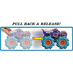 Hot Wheels Monster Trucks Twisted Tredz Creature Themed 1:43 Scale Flywheel Friction Motor Assorted Stylized Giant Wheels Power Over Terrain and Obstacles for Crashing and Smashing Action Kids