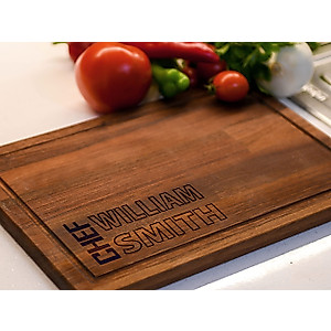 Chef Board for Fathers Day Gift, Personalized Cutting Board or Charcuterie Board, Men, Dad Gifts for Christmas Gift for Women, Dad, Father, Grandpa, Him, Friend, Boyfriend, Brother, Birthday