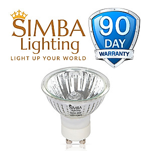 Simba Lighting 25W NP5 Candle Warmer ETC Replacement Light Bulb (4 Pack) Halogen GU10 120V for Wax Melt, Tart Burner, Recessed, Track Lighting, MR16 JDR with Glass Cover, Dimmable, Warm White 2700K