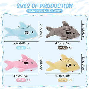 Mini Stuffed Animal Soft Shark Plush Toys Shark bulk Party Favors Shark Party Tiny Ocean Animal Toys for Baby Kids Stuffs, 4.7 Inch（multicolor）
