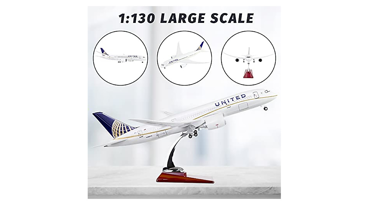 United Airlines Boeing 787 Model Plane - LED Display Gift