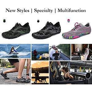 Womens Barefoot Gym Running Walking Trail Beach Hiking Water Shoes Aqua Sports Pool Surf Waterfall Climbing Quick Dry Grey/Pink