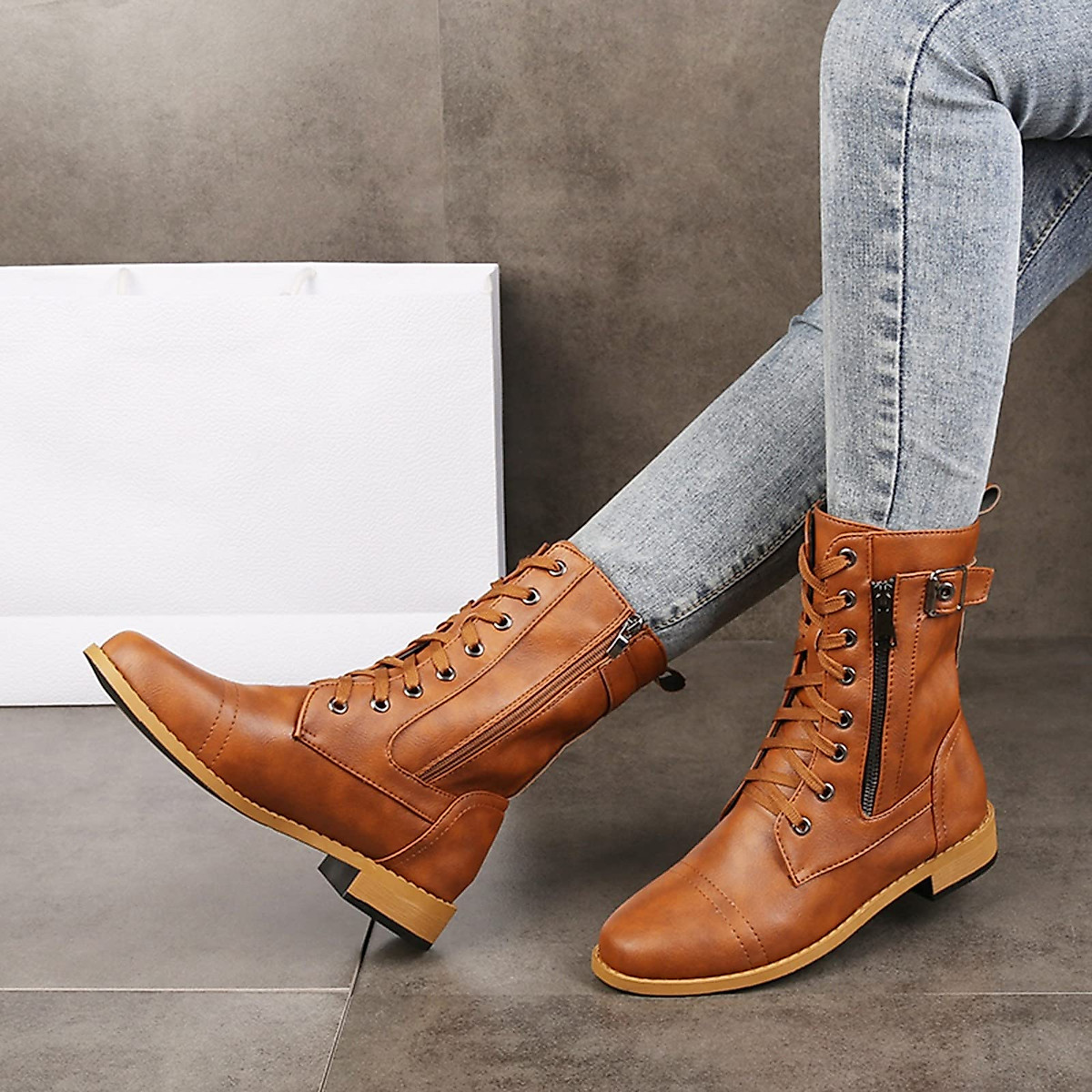 Womens Sandals, Womens Cowboy Boots Square Toe Women's Fashion Summer Boots Sparkly Boots Closed Toe Heels Size 11 Cycling Boots Western Booties for Women Brown