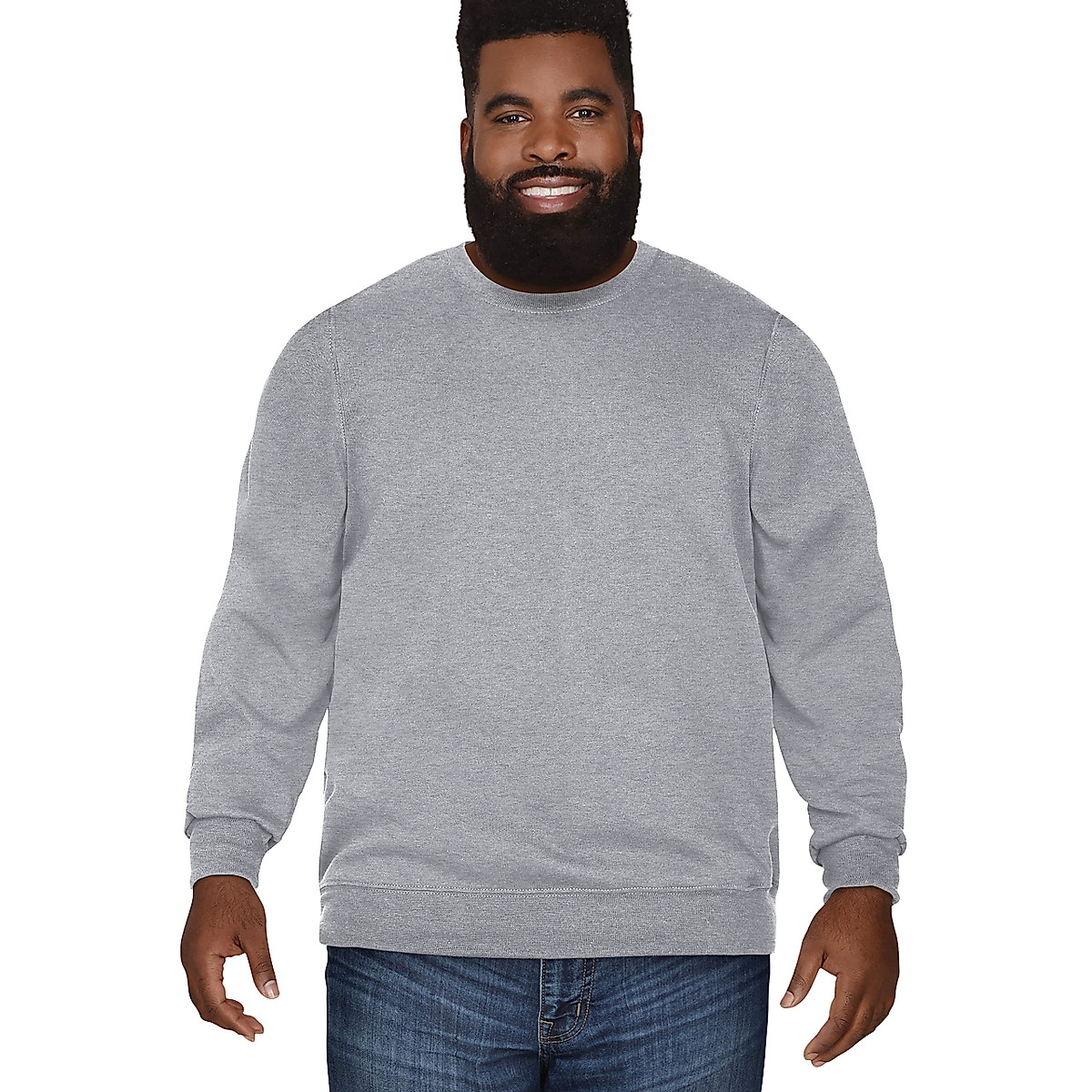 Fruit of the Loom Men's Moisture Wicking Eversoft Fleece Sweatshirt, Grey Heather, Medium