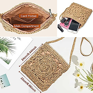JOSEKO Straw Crossbody Bag Women Shoulder Bag Summer Beach Bag