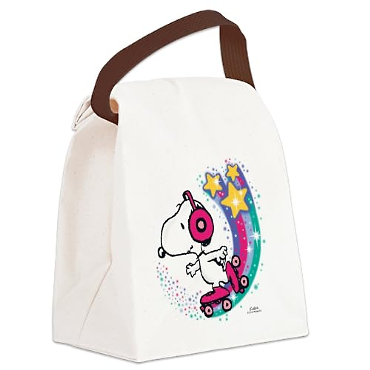 CafePress Snoopy Roller Skates Canvas Lunch Bag with Strap Handle