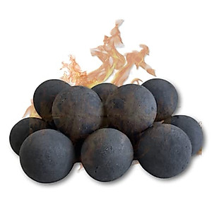 Premium Ceramic Fiber Fire Balls for Fire Bowl - (Set of 15-3” in Diameter Ball) Perfect Modern Decor Accessory Round Sphere for Fire Pit/Fire Table/Indoor & Outdoor Fireplace (Black)