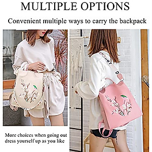 Miaopu Embroidered Anti-theft Backpack,Glitter Embroidery Women Backpack Purse,Stylish College School Backpack (Blue), One Size