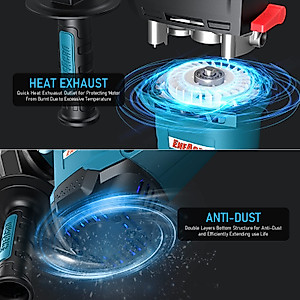 ENEACRO 1-1/4 Inch SDS-Plus 12.5 Amp Heavy Duty Rotary Hammer Drill, Safety Clutch 3 Functions with Vibration Control Including Grease, Chisels and Drill Bits with Case