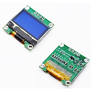 Adeept 4pcs 0.96 Inch OLED Module 12864 128x64 SSD1306 IIC I2C Serial Self-Luminous Display Board Compatible with Arduino Raspberry Pi and MCU(Blue) - Pins Soldered