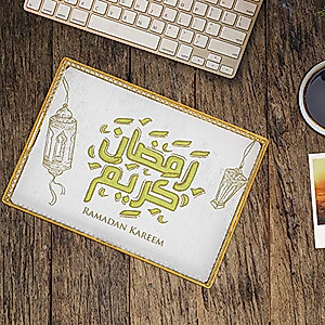 VALICLUD Golden Coffee Tea Serving Tray Eid Ramadan Food Tray Muslim Islam Mubarak Snake Plate Mubarak Dessert Plate Ramadan Mubarak Eid Decor Tray for Home Party Food Serving Dish