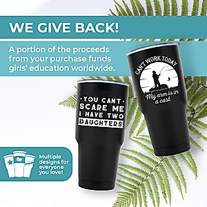 Dad of 2 Daughters Tumbler 30oz, You Can't Scare Me I Have 2 Daughters, Father's Day Gift from Daughters, Funny Birthday Gift for Dad of Girls, Christmas Gift for Dads of 2 Daughters, 2 Daughters Gift