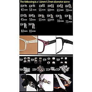 OctinPris Eyeglass Sunglass Repair Kit with Screws Tweezers Screwdriver Tiny Micro Screws Nuts Assortment Stainless Steel Screws Glasses Repair Nose Pads for Spectacles