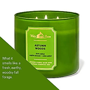 Bath & Body Works, White Barn 3-Wick Candle w/Essential Oils - 14.5 oz - New Core Scents! (Autumn Woods)
