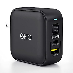 USB C Wall Charger, 100W PD 3.0 PPS 4-Port GaN III Fast Charger Type C Charging Station Foldable Power Adapter Travel Charger Block Compatible w/MacBook, Laptop, iPad, iPhone, Samsung and More-Black