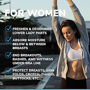 SweatBlock Super Fresh Body Powder Lotion Talc Free, Anti-Chafing, Deodorizing, Natural Ingredients - No Mess Body Powder Lotion for Men and Women - 4 fl oz.