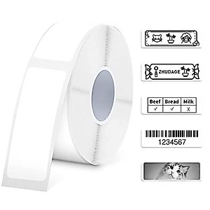 Jubilin D35 Label Maker Tape, Sticker Thermal Paper Self-Adhesive Label Tape Black on Transparent