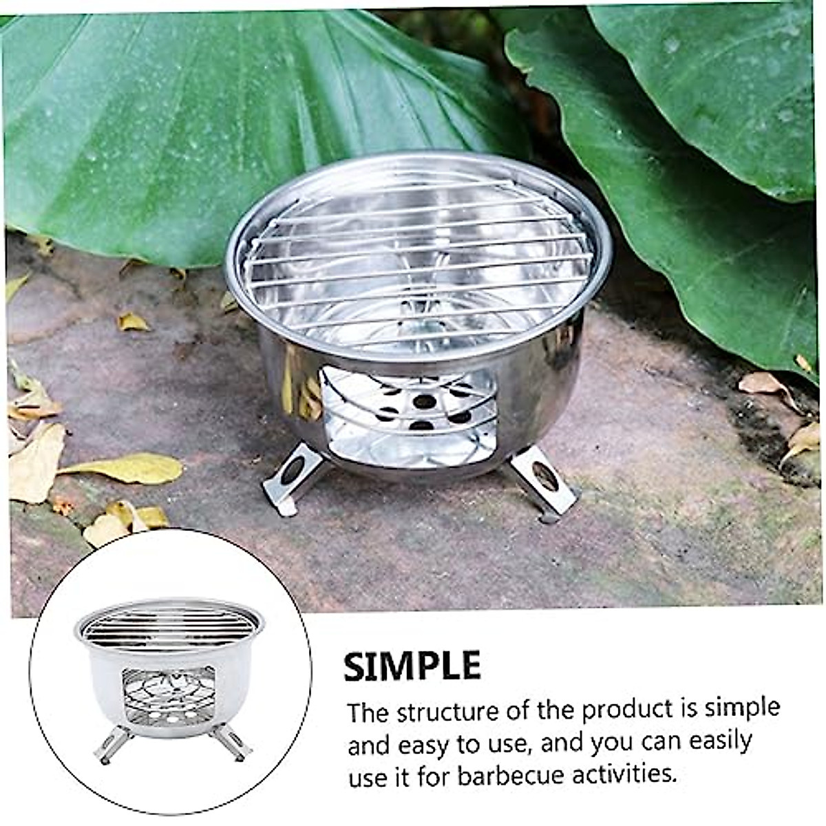 1 Set Grill Outdoor Grill Accessories Portable Burner Portable Charcoal Grill Backpacking Gas Stove Charcoal Grill Smoker Charcoal Bbq Grill Stove Round Barbecue Stove Bbq Stove