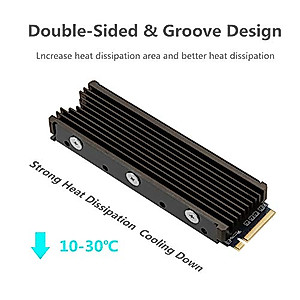 M.2 Heatsink NVME 2280 SSD Heat Sink Support Single Double Sided M2 SSD Cooling with Thermal Silicone Pads Cooler for Computer PC PS5 PCIE NVME or NGFF SATA M.2 SSD Installation