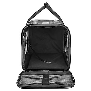 ScratchMe Pet Travel Carrier Soft Sided Portable Bag for Cats and Small Dogs, Collapsible, Durable, Airline Approved, Travel Friendly, Carry Your Pet with Safely and Comfortably, Black Large