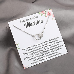 TGBJE Godmother Gift Godmother Necklace Madrina Gift Godfather Gift Religious Baptism Gift Thank You Gift For Godparents (Una Madrina ne)