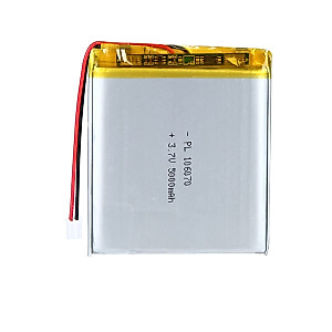 AKZYTUE 3.7V 5000mAh 106070 Lipo battery Rechargeable Lithium Polymer ion Battery Pack with PH2.0mm JST Connector