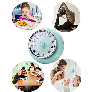 Kitchen Timer Magnetic, Kitchen Cooking Timer Reminder, 60 Minute Visual Countdown Timer No Battery Required Magnetic Baking Time Management Timer (Green)